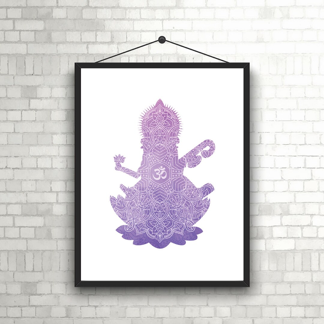Goddess Saraswati Purple Mandala Art Print (digital Download) - Etsy