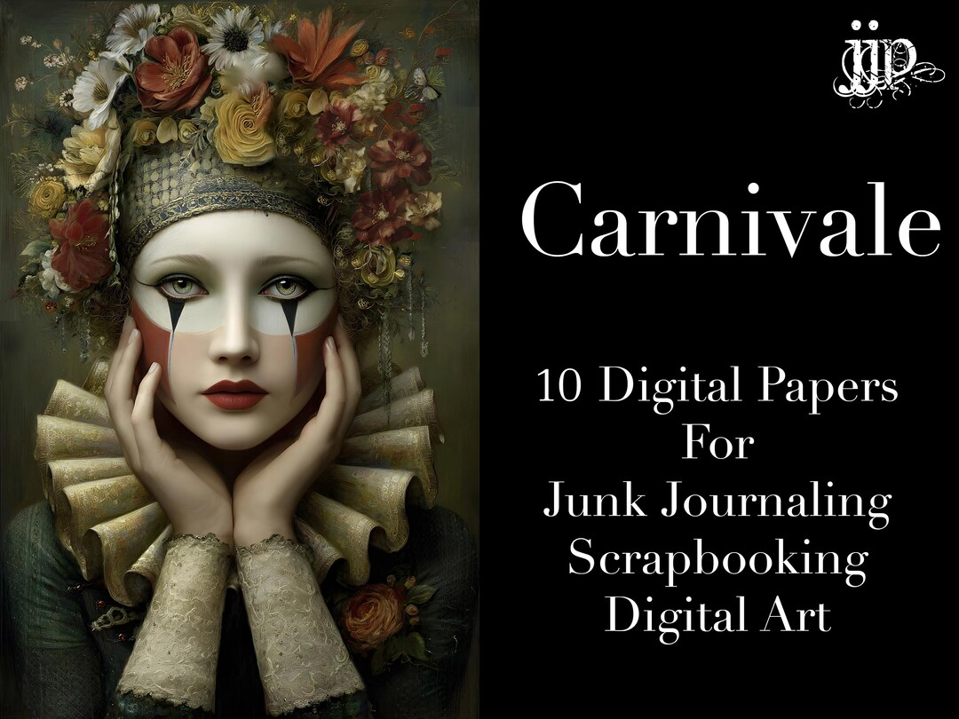 10 Carnival Character Papers Set - Junk Journaling, Scrapbooking ...