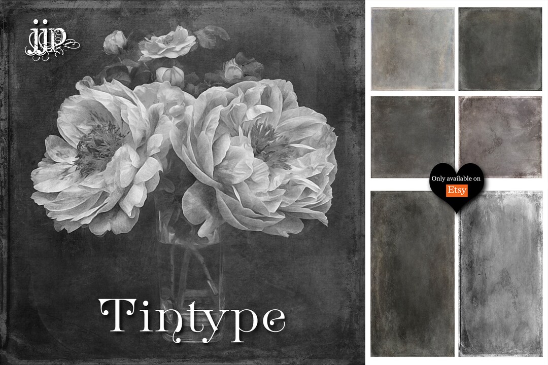 Fine Art Vintage Tintype Texture Overlays for Photoshop. Instant ...