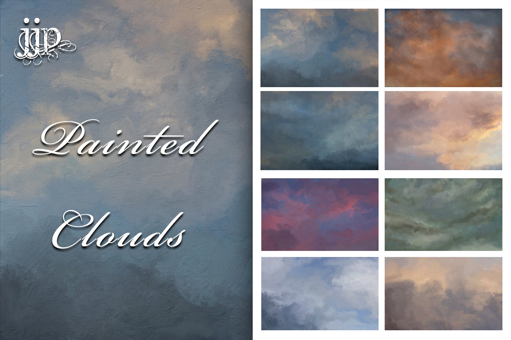 Fine Art Painterly Cloud Texture Overlays for Photoshop. High ...