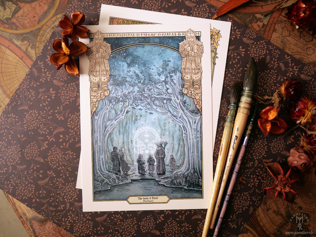 DOORS OF DURIN Fanart - Small Prints - Limited Edition - Lotr Tolkien ...