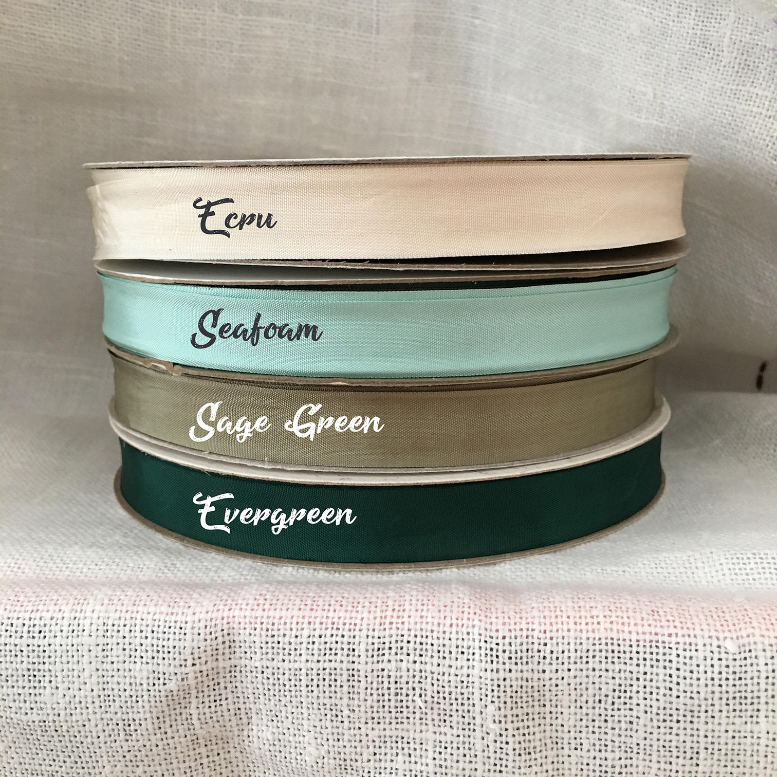 5 Yds 1/2 Rayon Seam Binding Ribbon Green Cream / - Etsy