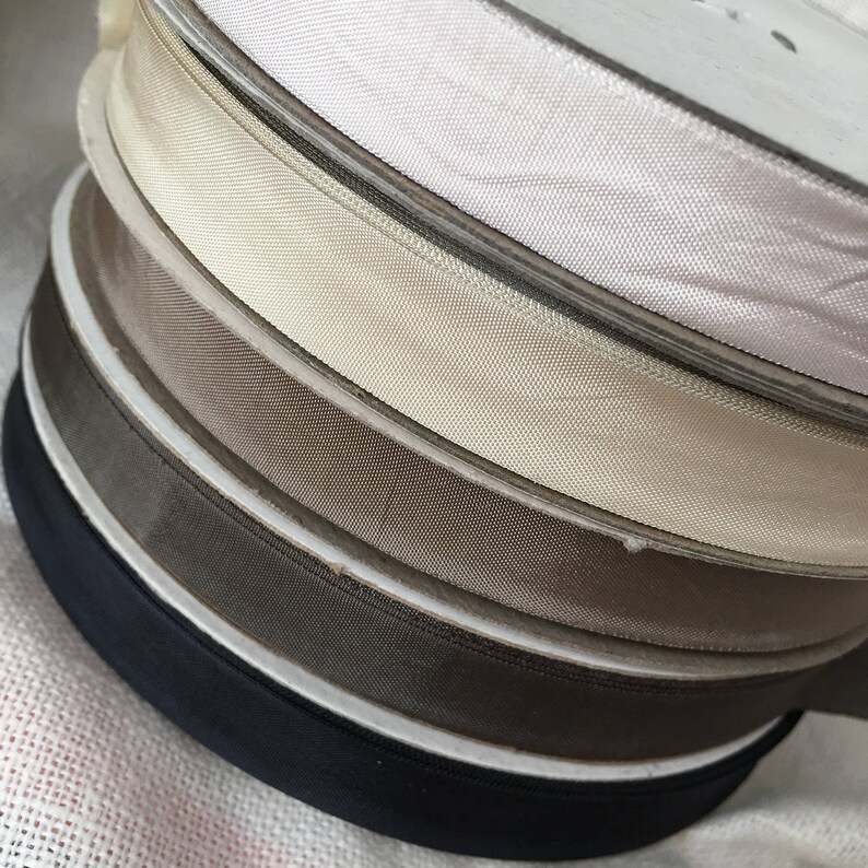 5 Yds - 1/2" Rayon Seam Binding Ribbon Grey White / Farmhouse DIY ...