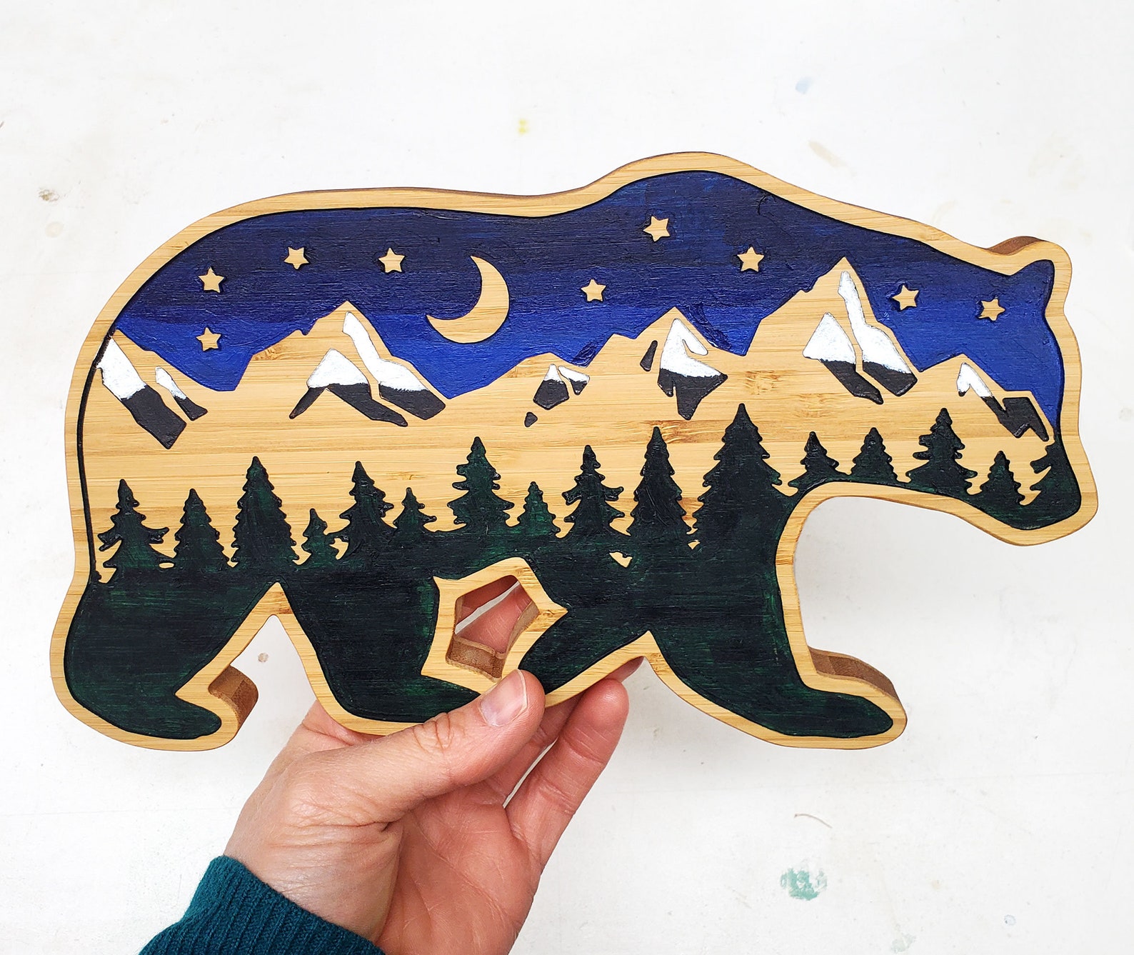 Artisan Carved Wood Bears - Bear Wall Decor - Bear Wall Art - Wood Bear ...