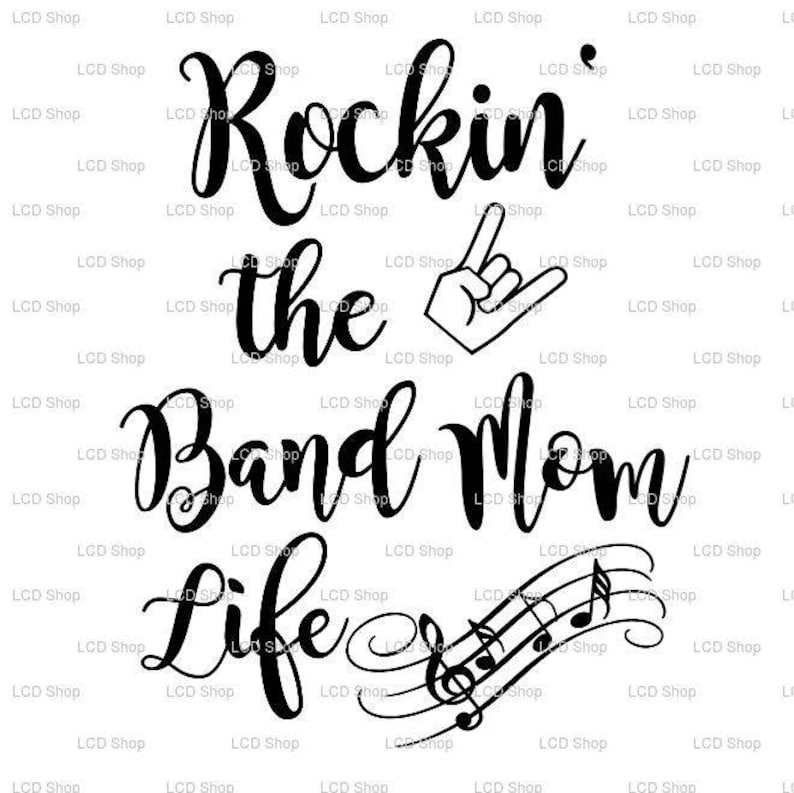 Rockin the Band Mom Life Svg - Etsy