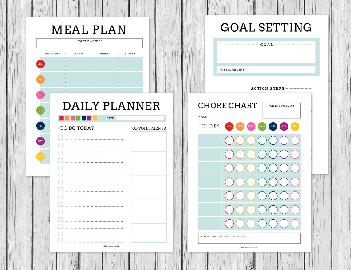 Meal Planner, Chore Chart, Goal Setting, Bullet Journal, Calendar ...