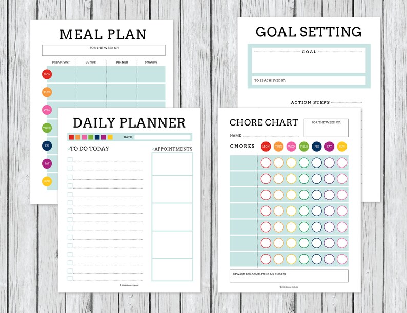 Meal Planner, Chore Chart, Goal Setting, Bullet Journal, Calendar ...