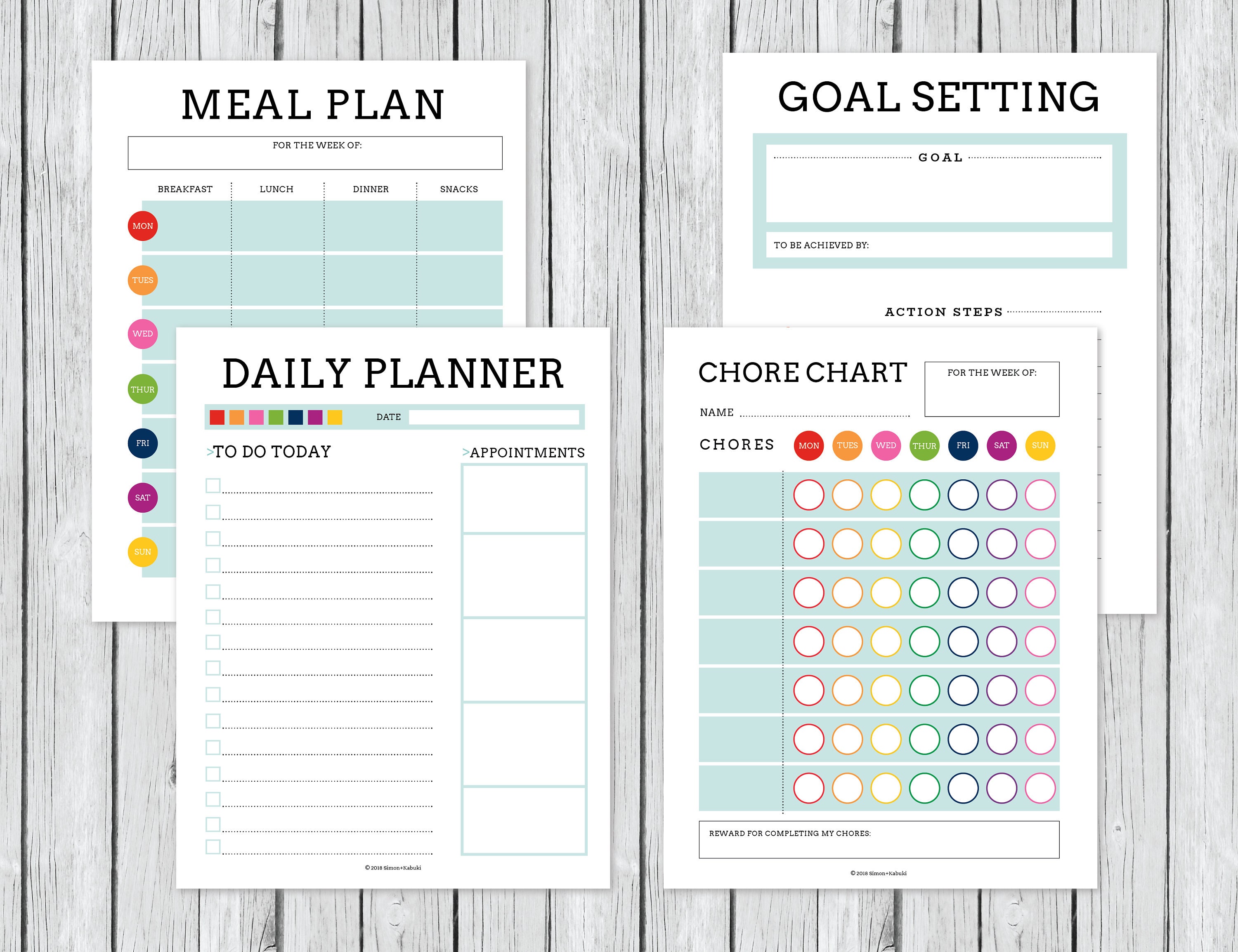 Meal Planner, Chore Chart, Goal Setting, Bullet Journal, Calendar ...