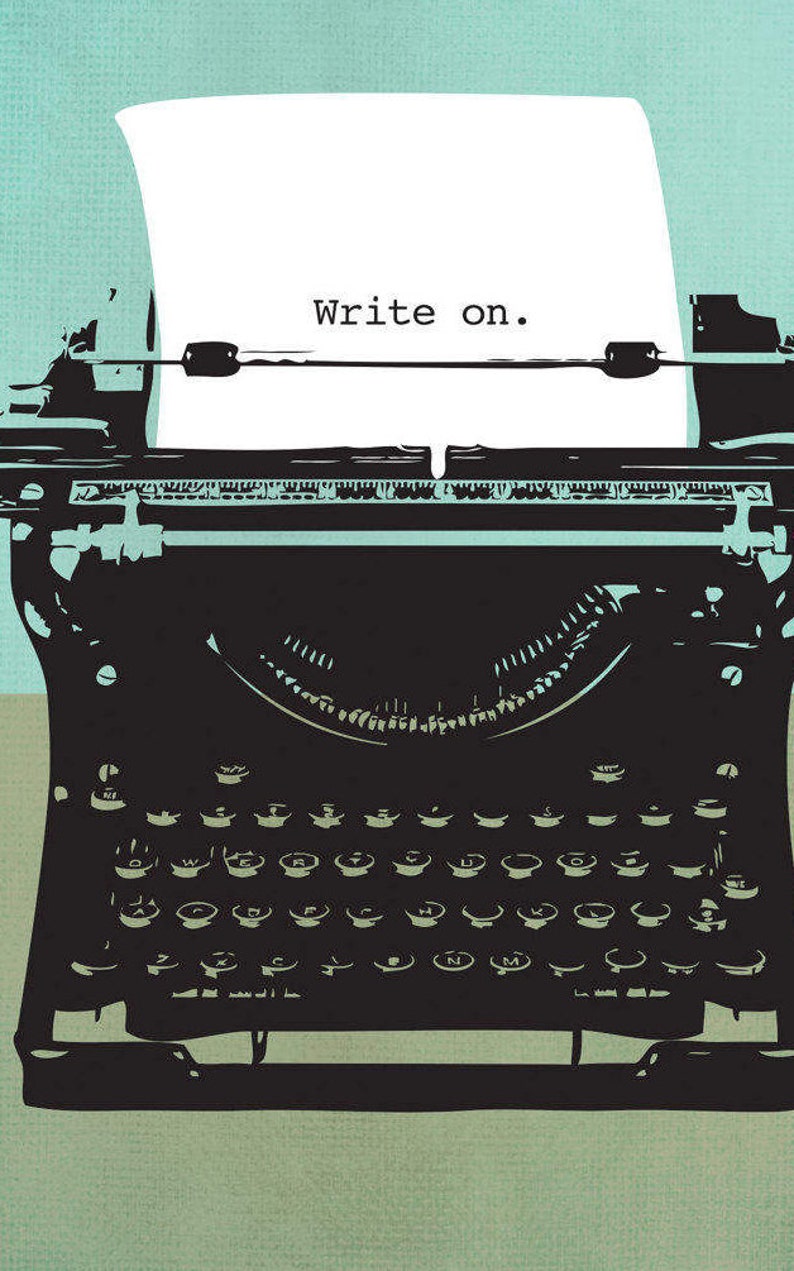 Book Lover Gift, Typewriter Poster, Vintage Typewriter, Write on ...