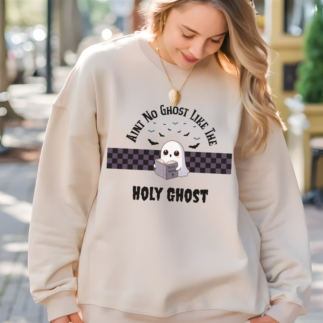 Aint No Ghost Like the Holy Ghost, Cute Ghost Reading Bible, Halloween ...