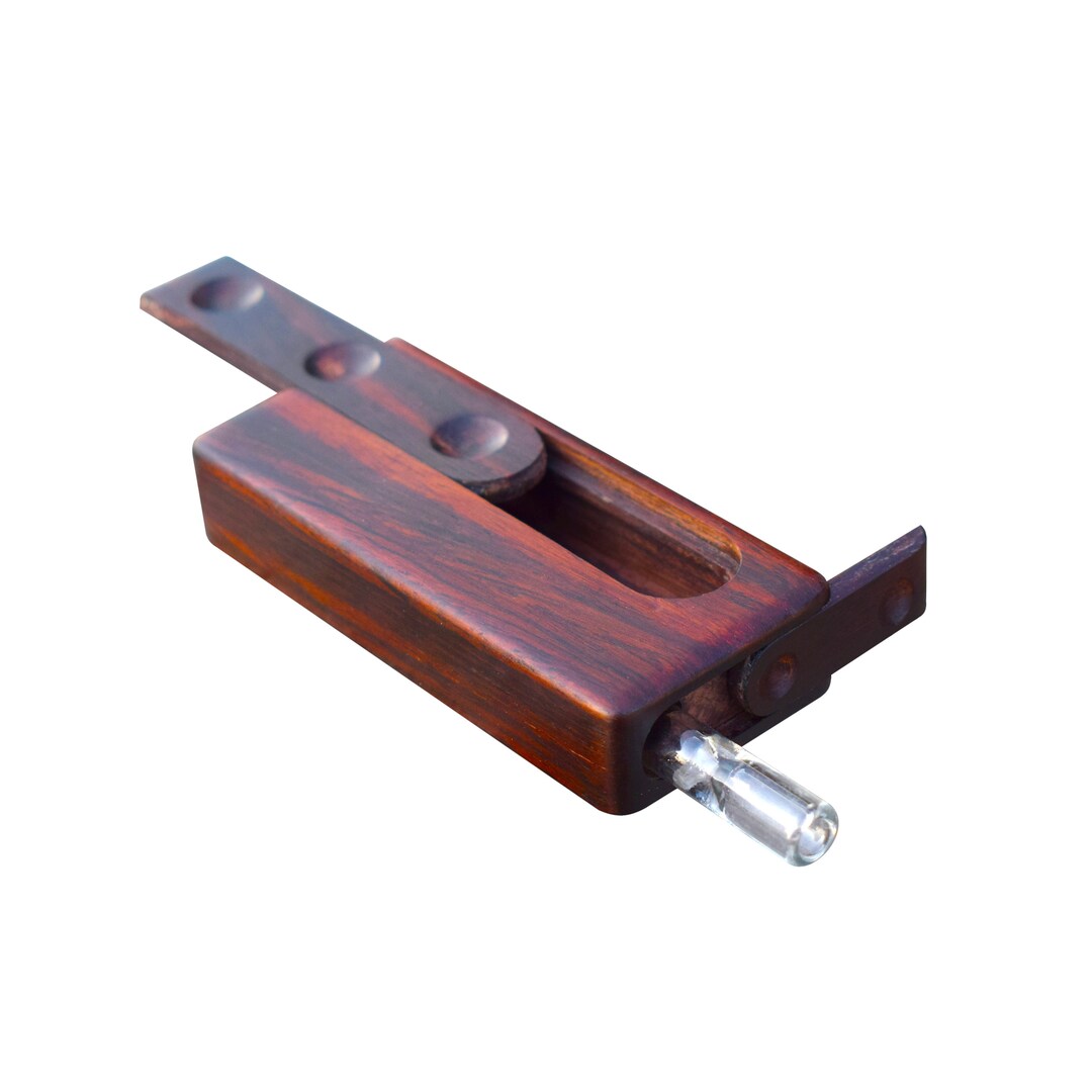 Handmade Wooden One Hitter Dugout: Rosewood & Sissoo, Glass Bat ...