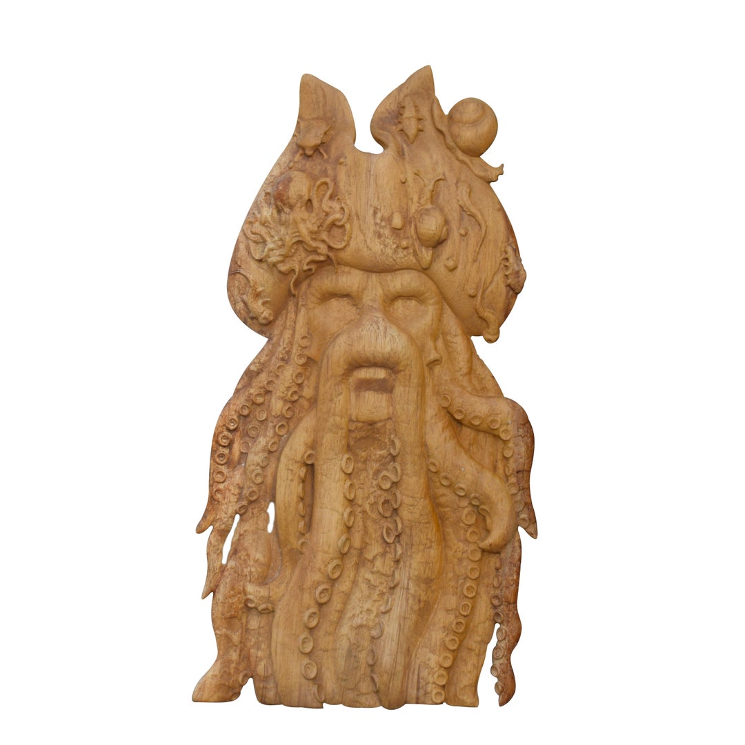Free Delivery Teak Wood Carving Davy Jones Face Davi Jones Wall Decor ...