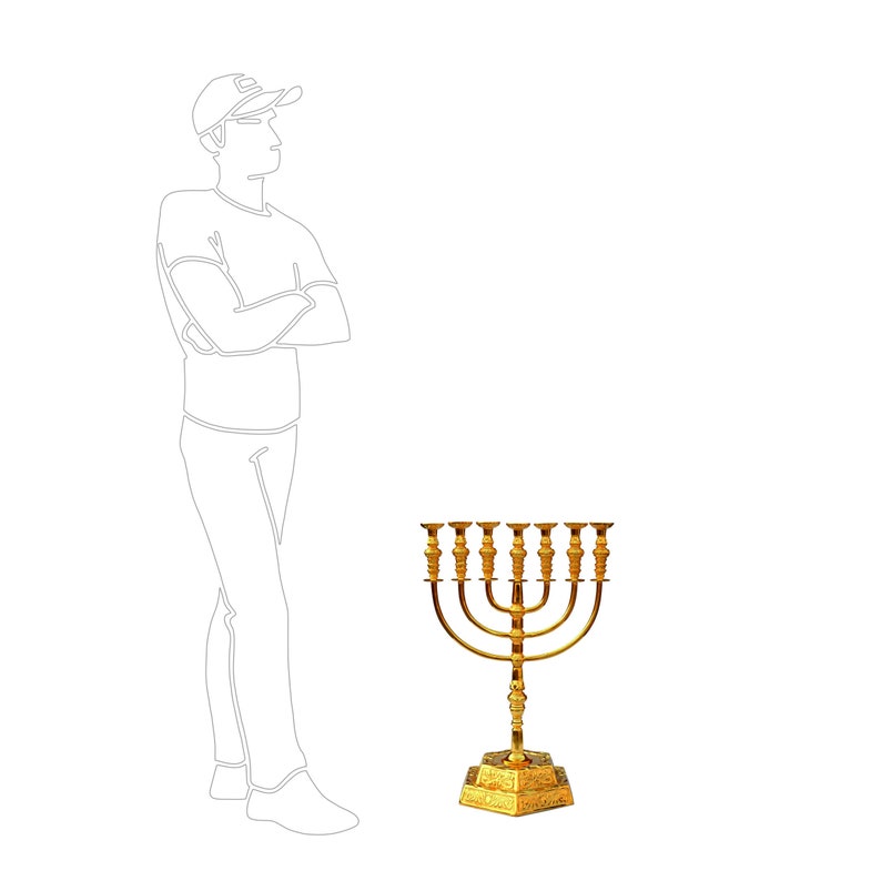 Handmade Gold Plated Menorah: 7 Branch Jewish Temple Design - Etsy