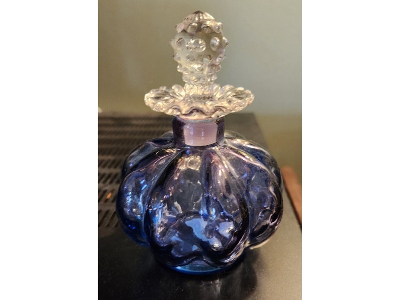 Fenton Mulberry Diamond Optic Squat Melon Purple Glass Cologne - Etsy