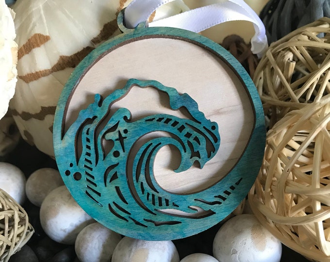 Wave Ornament, Octopus Ornament, Nautical, Beach, Ocean, Christmas ...