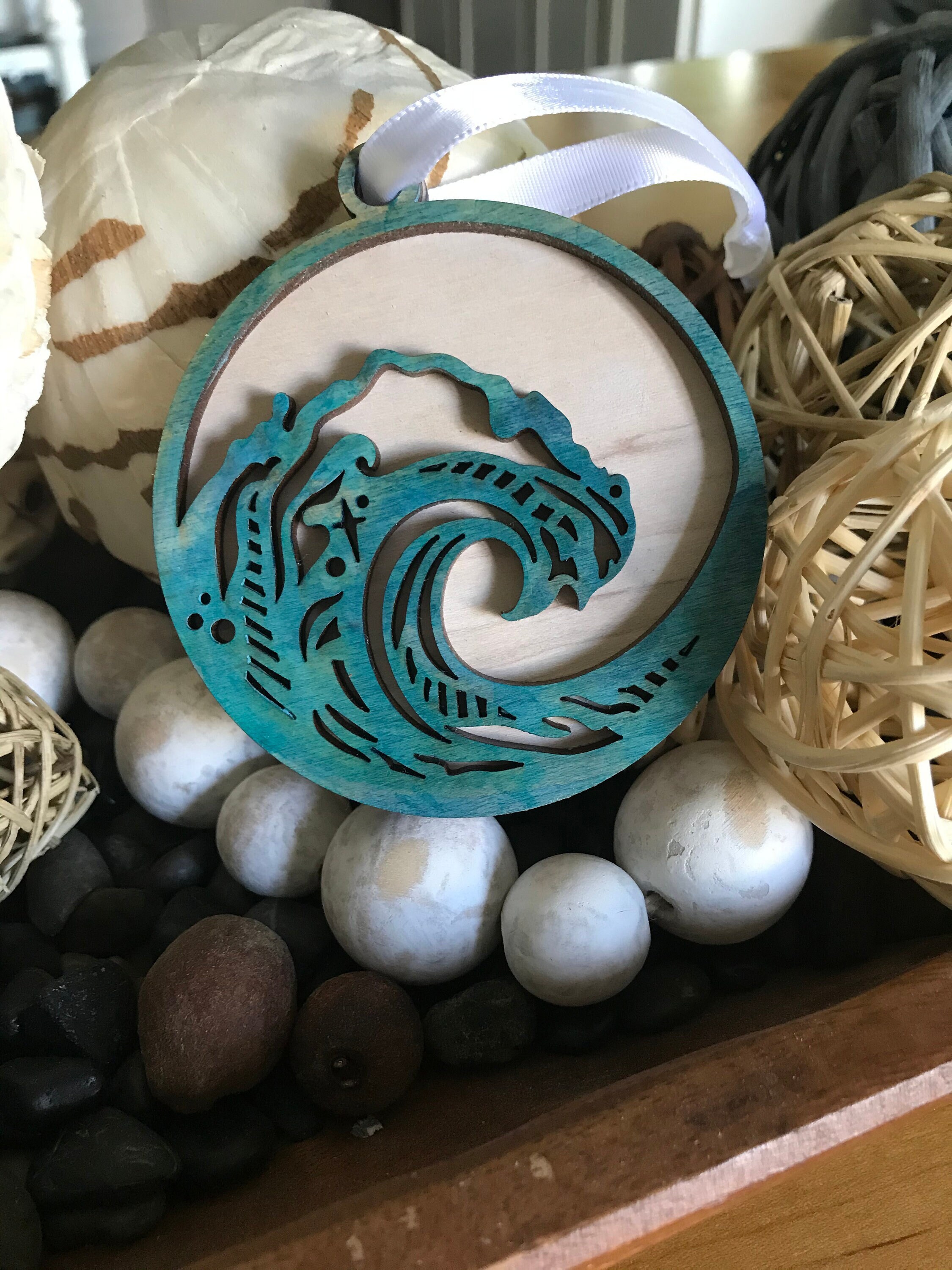Wave Ornament Octopus Ornament Nautical Beach Ocean | Etsy