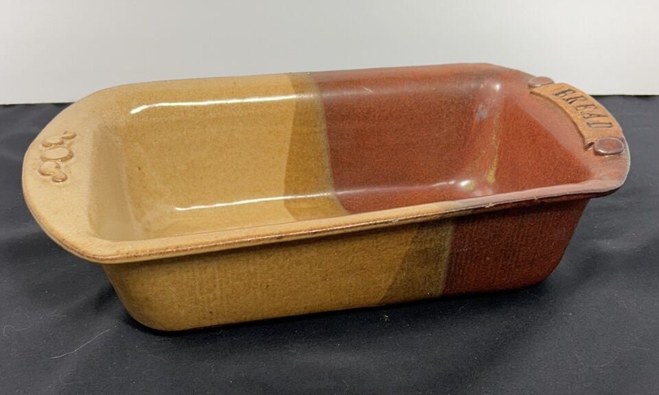 Handmade Pottery Loaf Pan Ceramic Bread Pan Cottage Country Granny Core ...