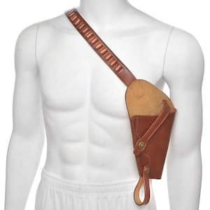 Brown Leather Shoulder Holster With Shell Loops Fits Taurus Judge 3 ...