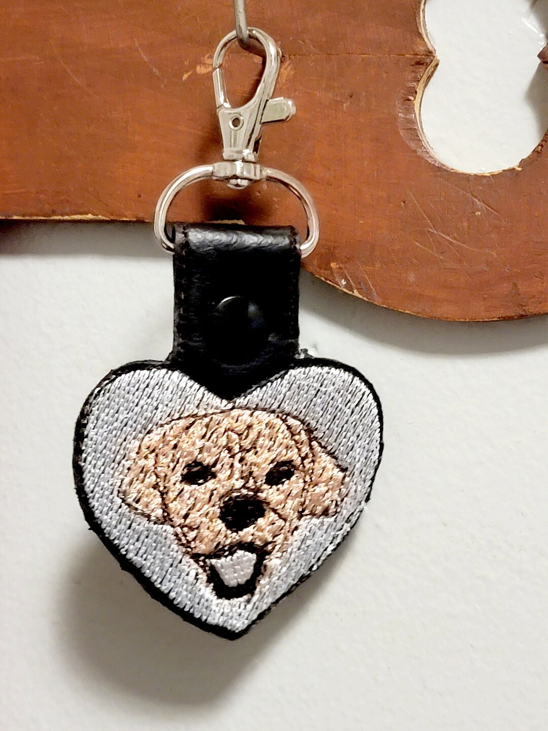 Puggle Custom Keychain With Lobster Claw Dog Keychain Custom - Etsy