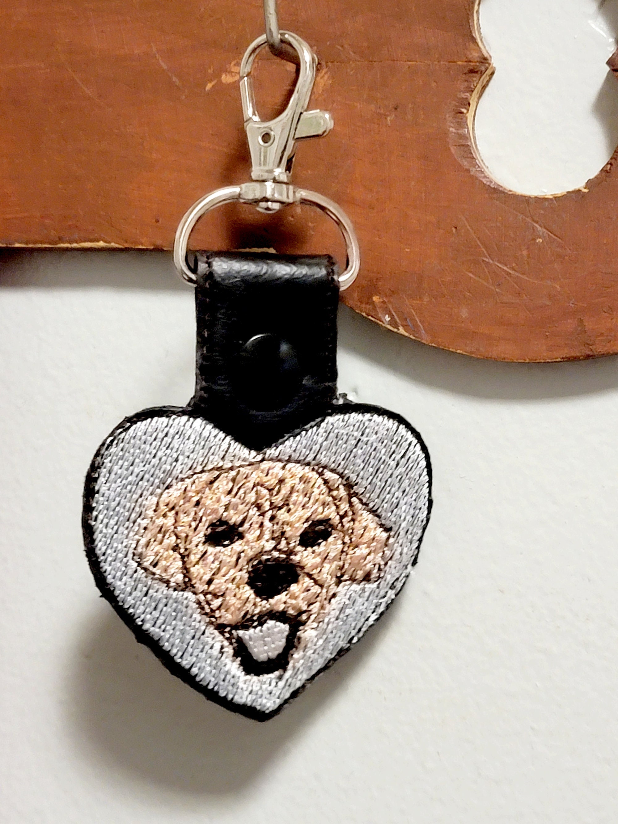 Puggle Custom Keychain With Lobster Claw Dog Keychain Custom - Etsy