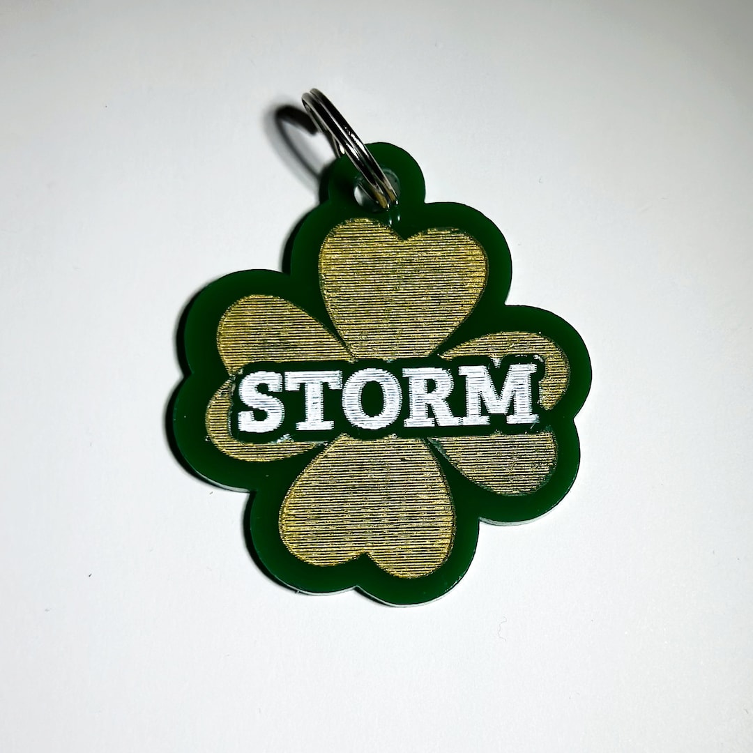 Four Leaf Clover Dog Tag: Personalized Irish Pet ID - Etsy