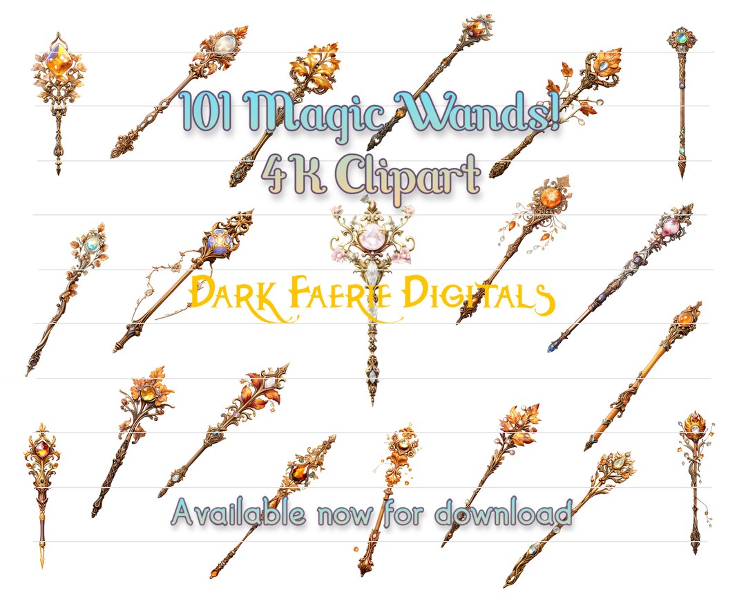 101 Magic Wands A Set of Clipart Images in 4K Digital - Etsy