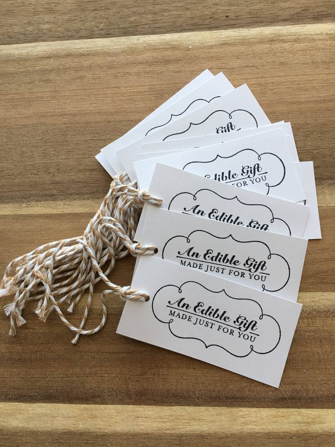 Set of 12 an Edible Gift Made Just for You White Gift Tags or - Etsy