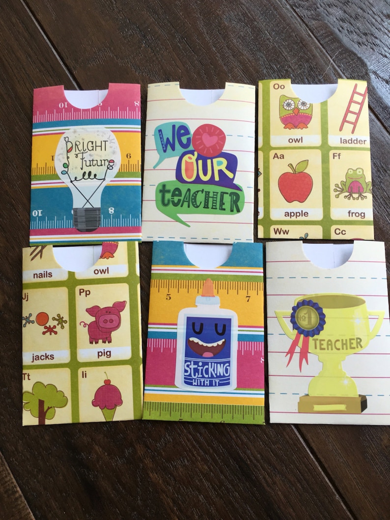 Set of 6 Teacher Back to School Gift Card Holders Handmade Ruler Paper ...