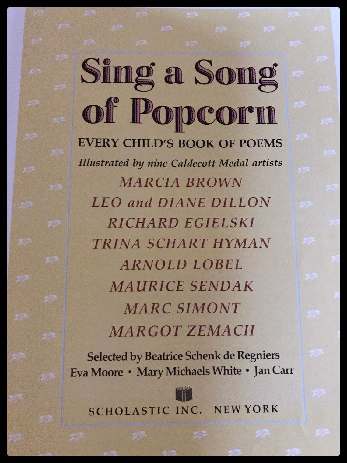Sing a Song of Popcorn , Every Childs Book of Poems - Etsy