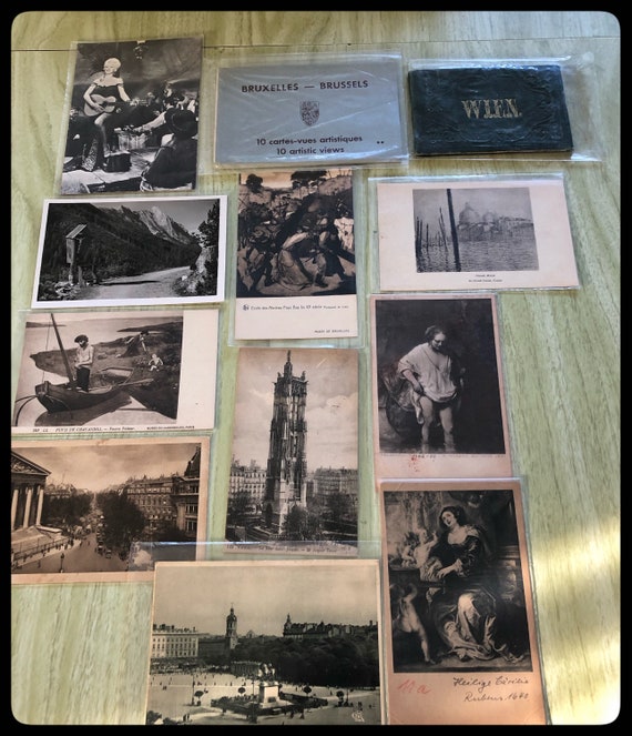 10 Foreign postcards and 2 Foreign picture postcard books | Etsy