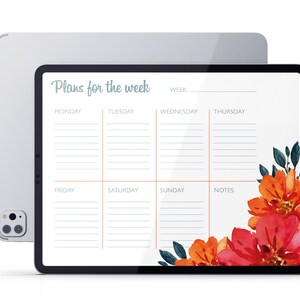 Printable Weekly Planner, Peony Watercolor Art on Weekly Planner ...
