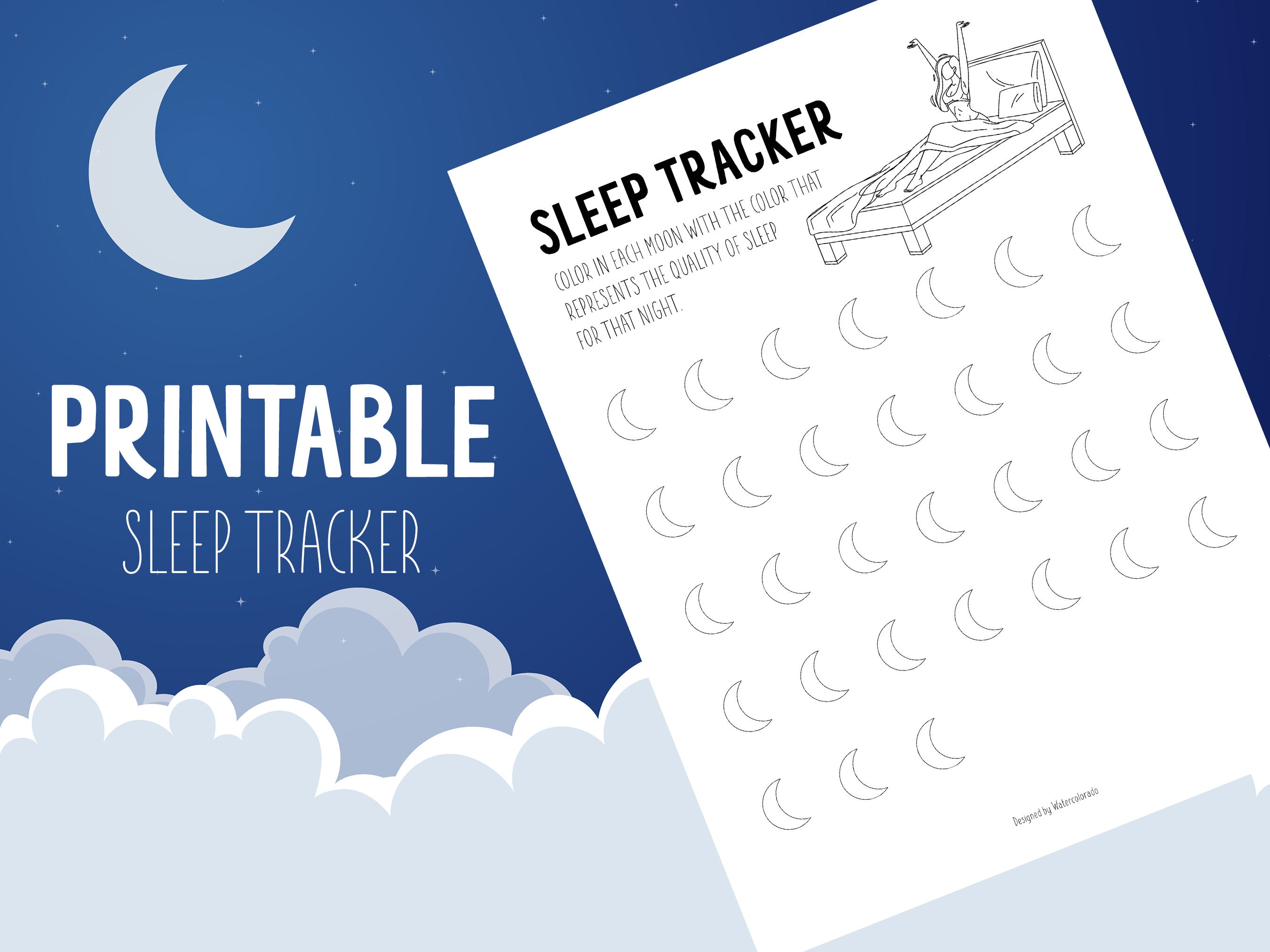 Printable Sleep Tracker. Habit Tracker. Sleep Diary. Direct Download ...