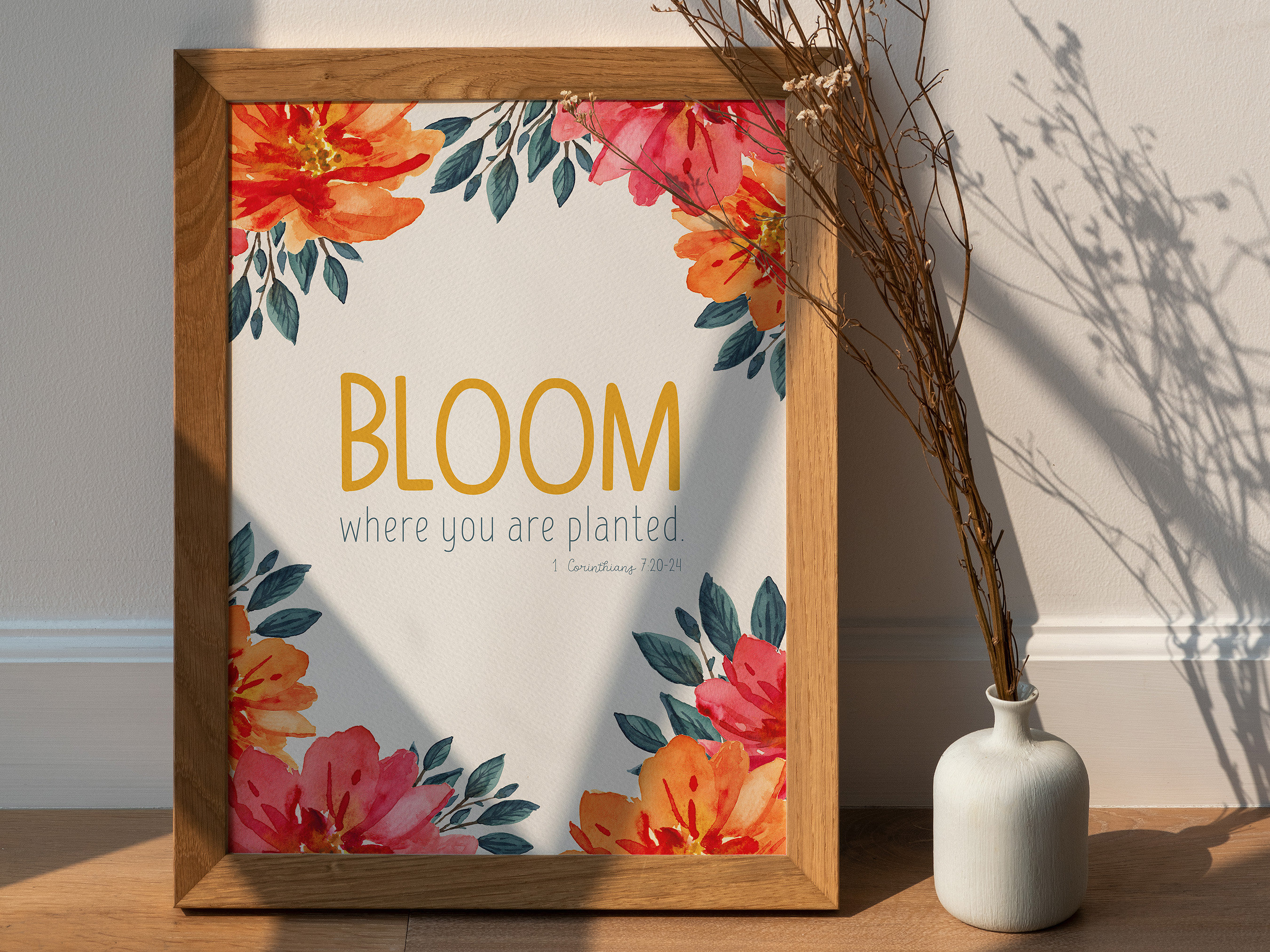 Bloom Where You Are Planted Quote Wall Art, Digital Download Quote Art ...