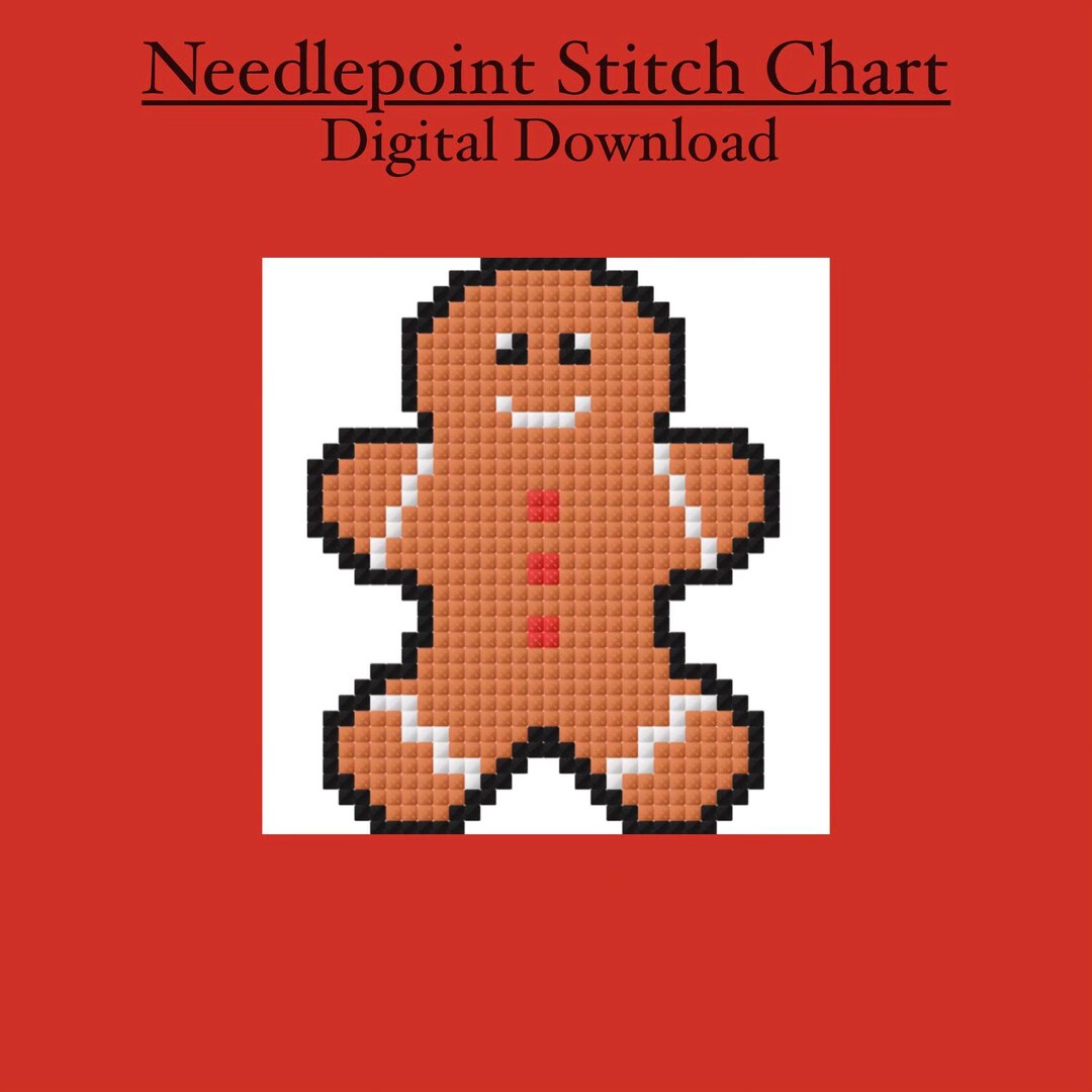 Gingerbread Man Digital Needlepoint Chart - PDF Download - Etsy