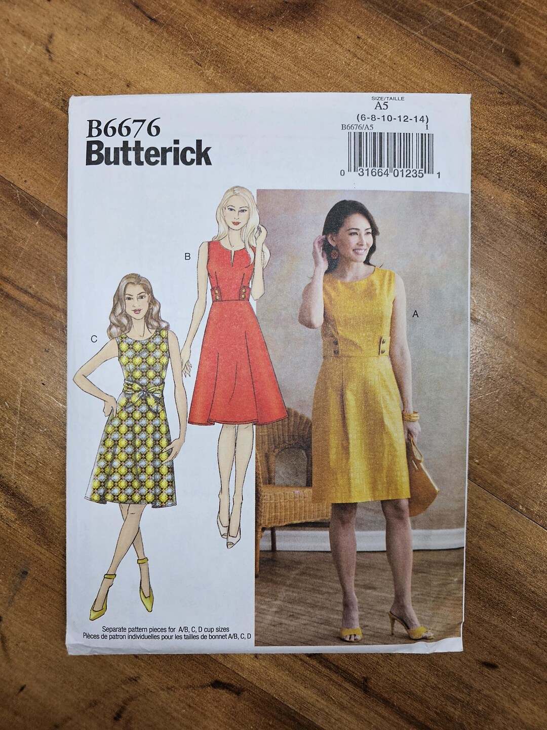 Butterick 6676 Sz 6-14. Fit and Flare Sleeveless Dress Pattern ...