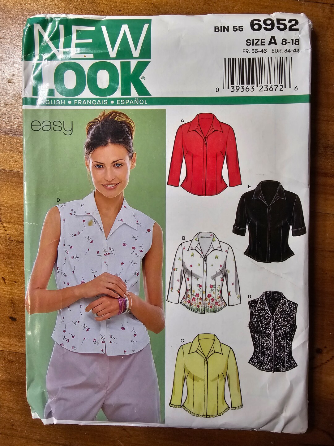 Vintage 1990s New Look 6952 Pattern. Designs for Women's Tops, 3 ...