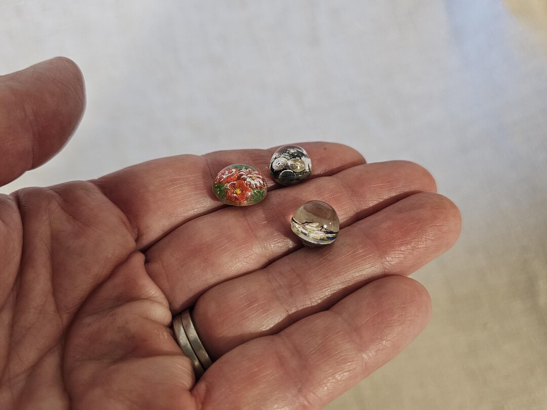 Czechoslovakian Two Piece Buttons. Similar to a Paperweight Button ...