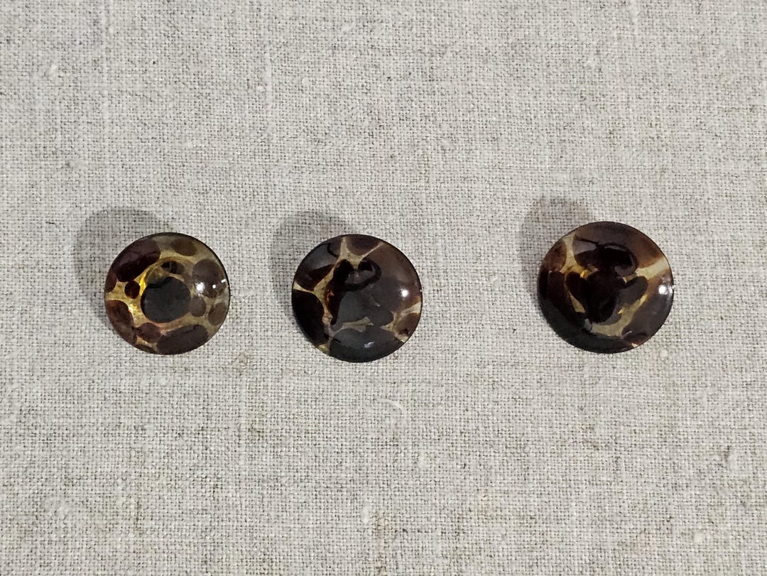 Lovely Handmade Glass Faux Tortoise Shell Buttons. Vintage, Each Varies ...