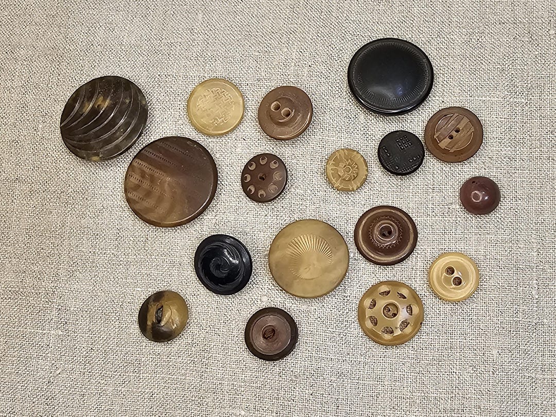 Nice Mixed Lot of Vintage Vegetable Ivory Buttons. It Includes Pierced ...