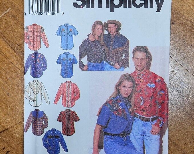 Simplicity 8607 Sewing Pattern His and Hers Shirt Western Style Shirt ...