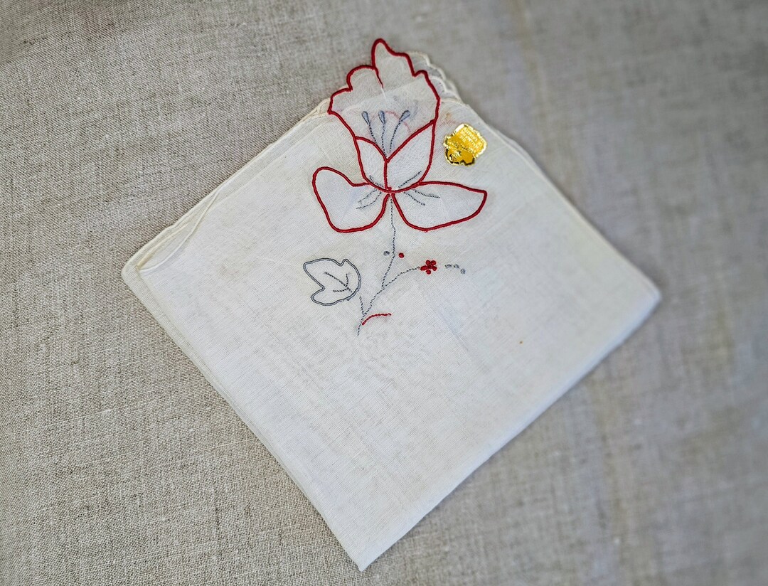 This Unusual Handkerchief is Just so Fun the Red Outline, the Free ...