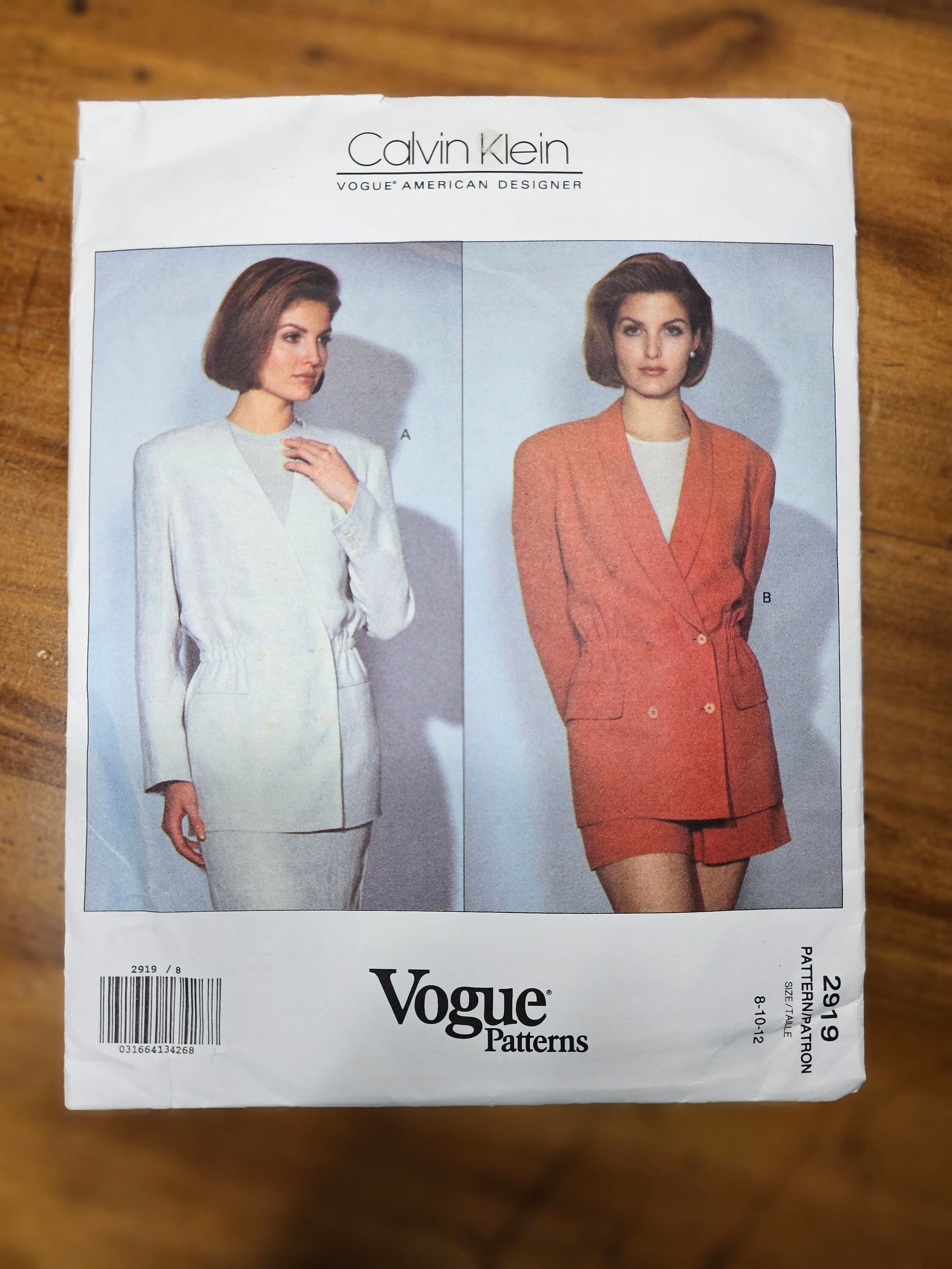 Vintage 1992 Calvin Klein Vogue Patterns 2919 Pattern - Etsy