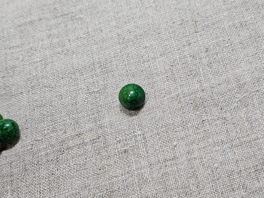 Vintage Czech Glass Button. Solid Green, Slightly Conical/dome Shaped ...