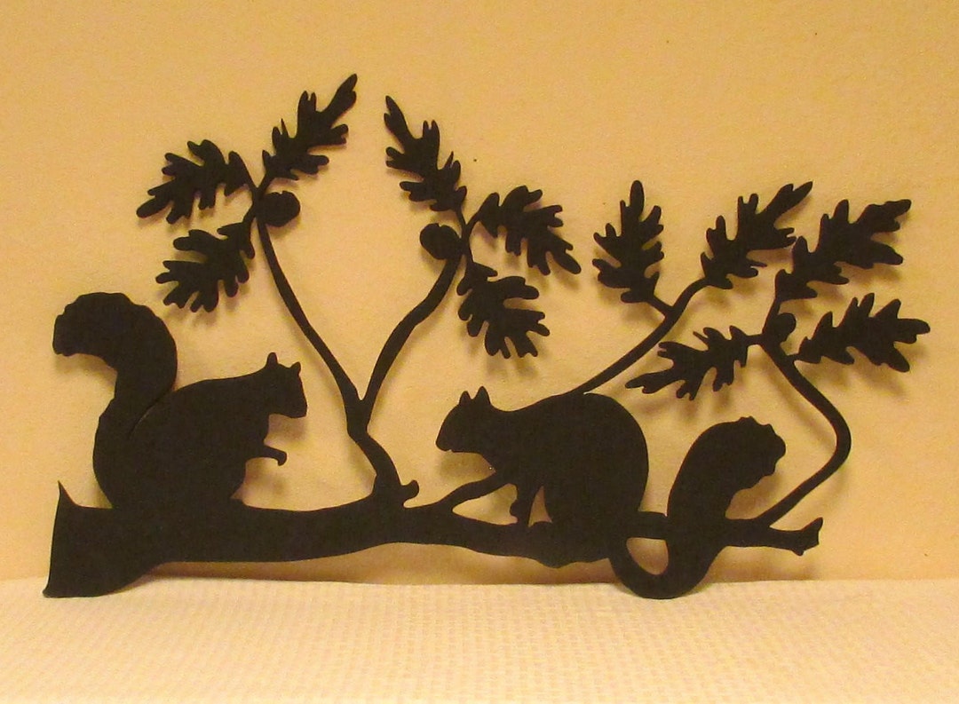 Squirrels, Metal Wall Art, Home/office Décor, Metal Wildlife, Made in ...