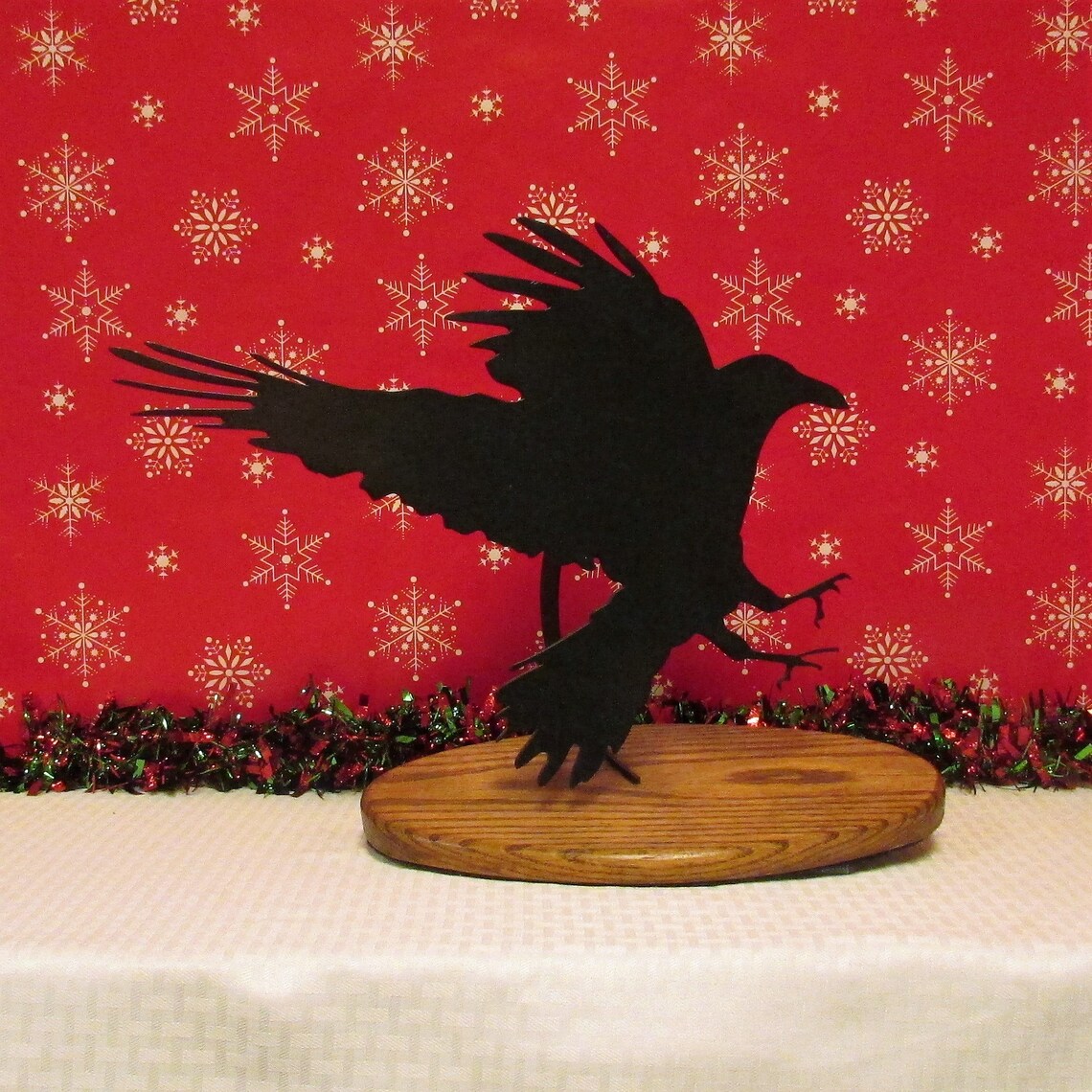 Raven Crow Metal Art Statuette Home Decor Metal Art Bird - Etsy