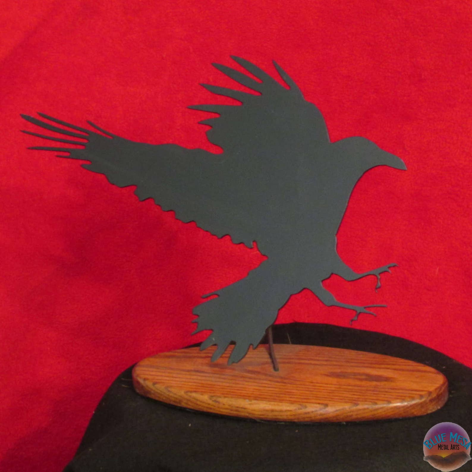 Raven Crow Metal Art Statuette Home Decor Metal Art Bird - Etsy
