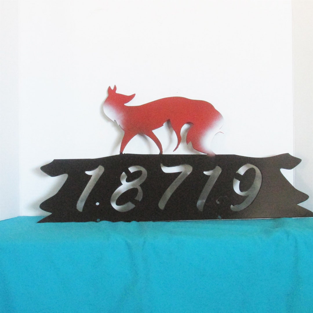 Fox Metal Wall Art House Number Sign Metal Yard Art Garden - Etsy