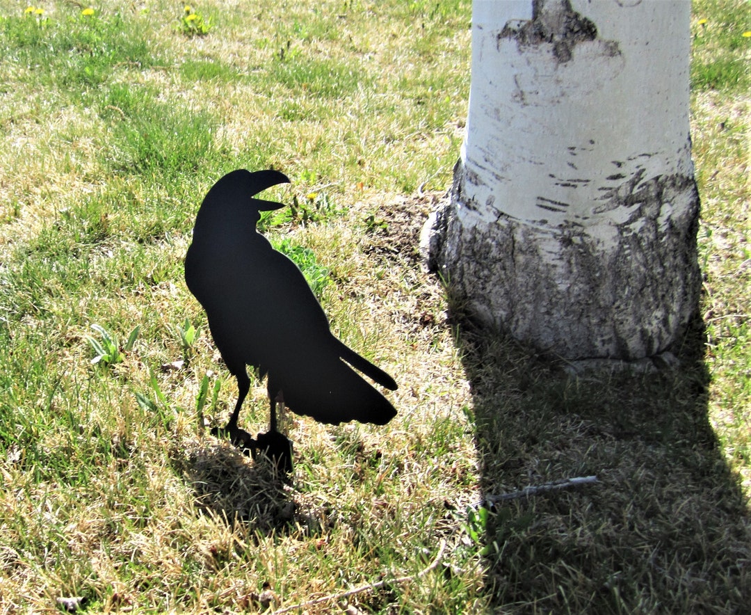Raven, Metal Yard Art, Metal Raven Silhouette, Made in USA - Etsy