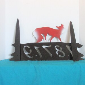 Fox, Metal Wall Art, House Number Sign, Metal Yard Art, Garden Art ...