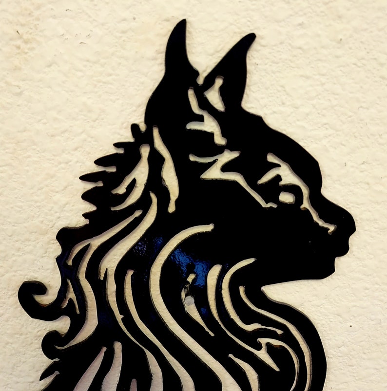 Cat Feline Metal Wall Art Home Decor Metal Art Wall - Etsy